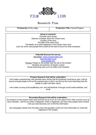 Research plan | PDF