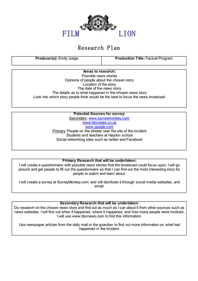 Research plan | PDF