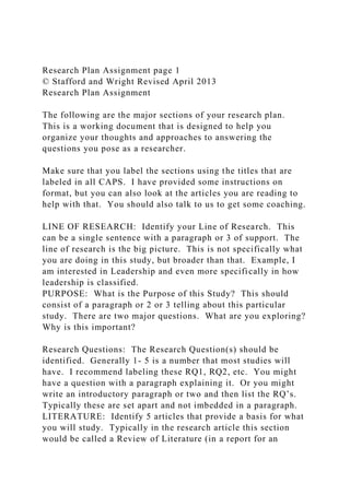 Research Plan Assignment page 1© Stafford and Wright Revised Apr.docx