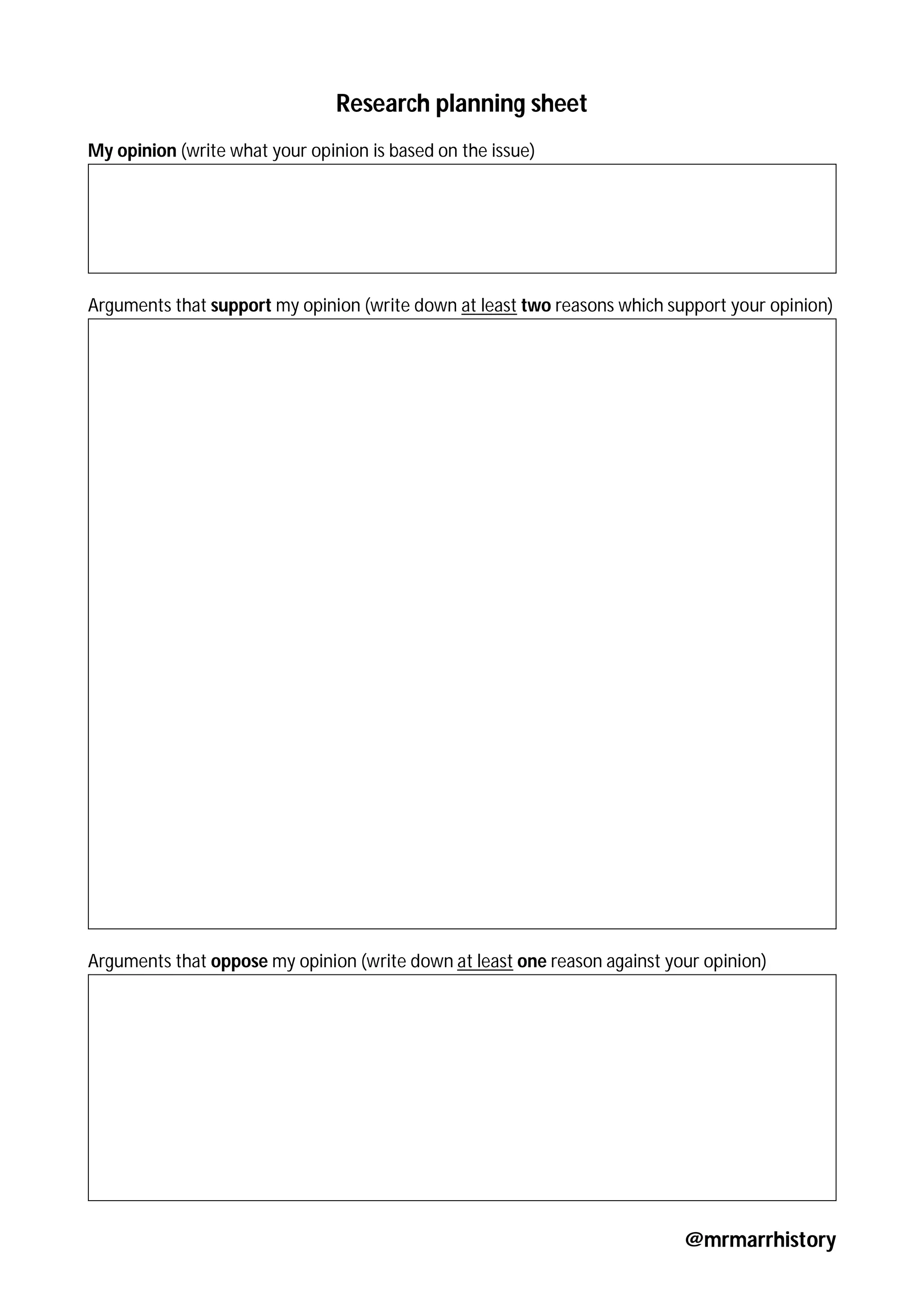 Research planning sheet | PDF