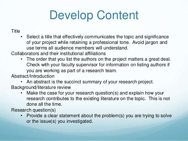 Research Poster Creation