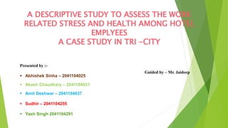 Research on health problems of Hotel Employees | PPT