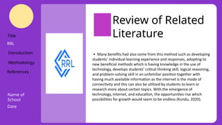 Research PowerPoint presentation in Senior High School | PPTX