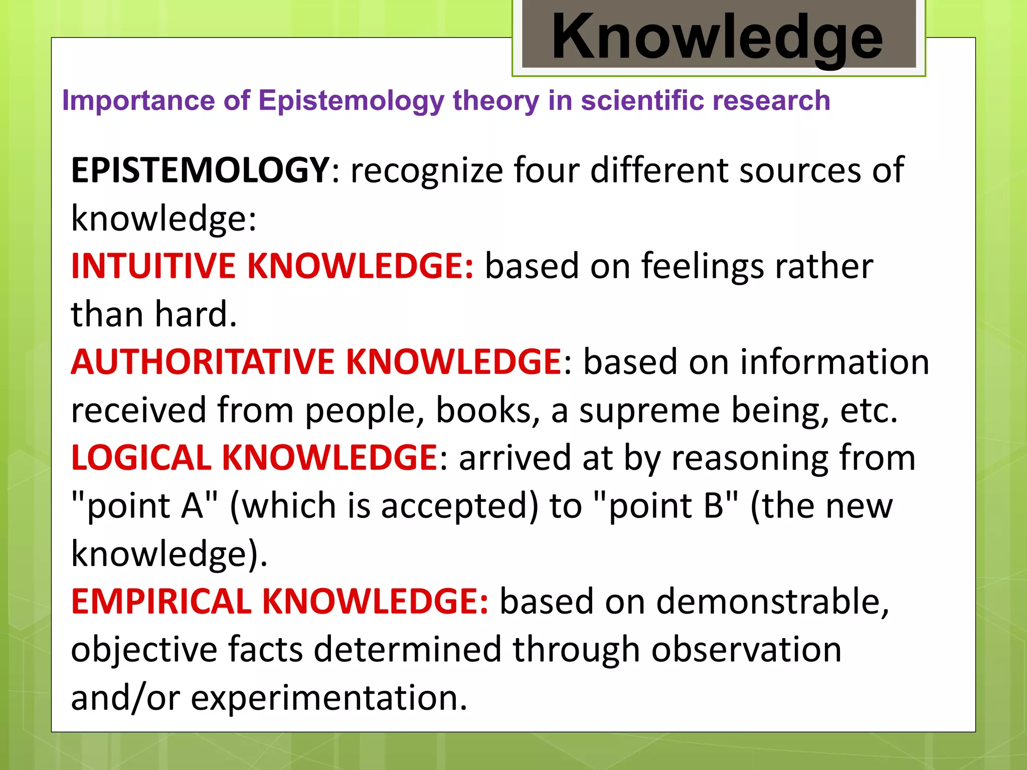 Epistemology | PPTX