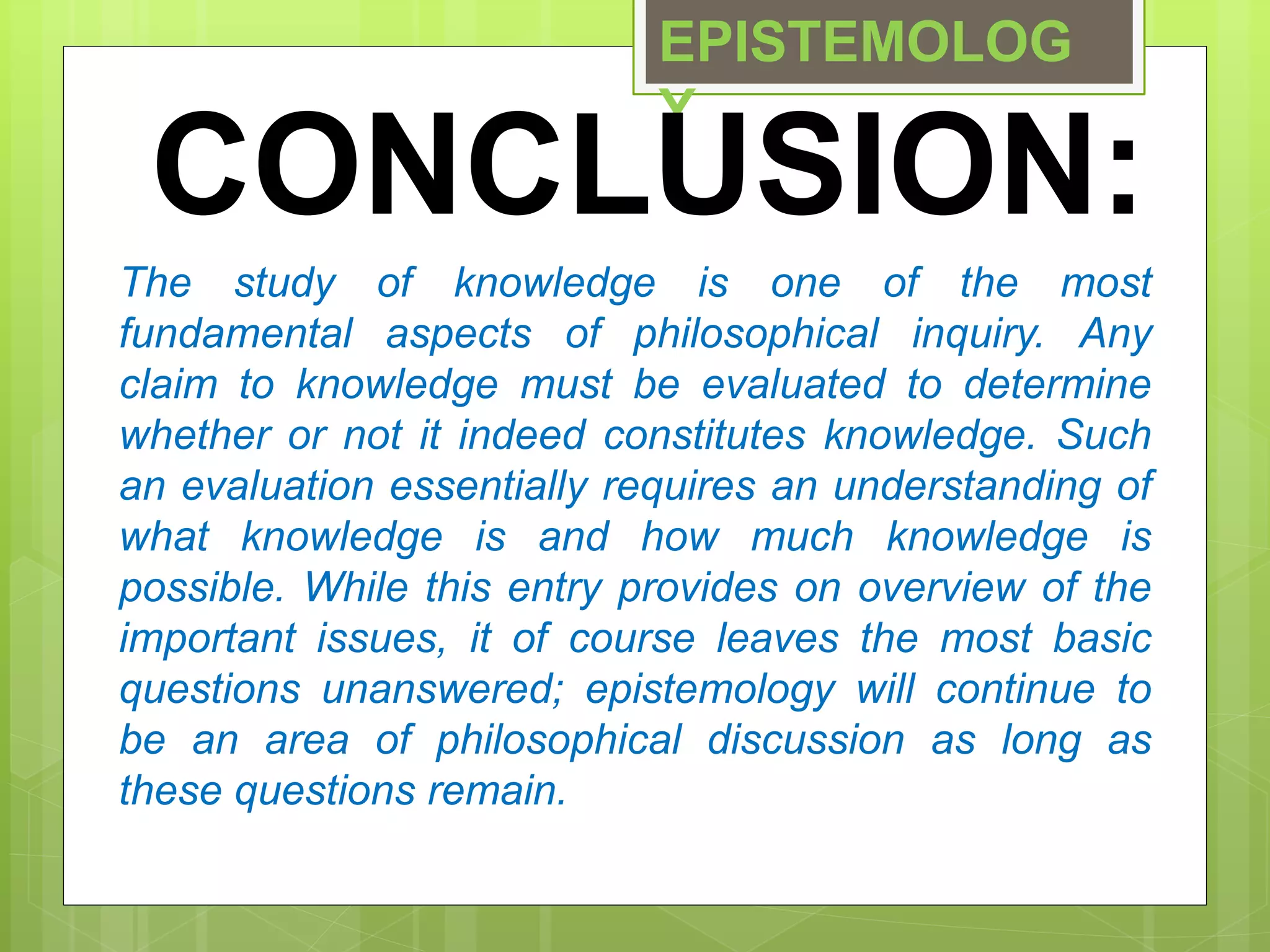 Epistemology | PPTX
