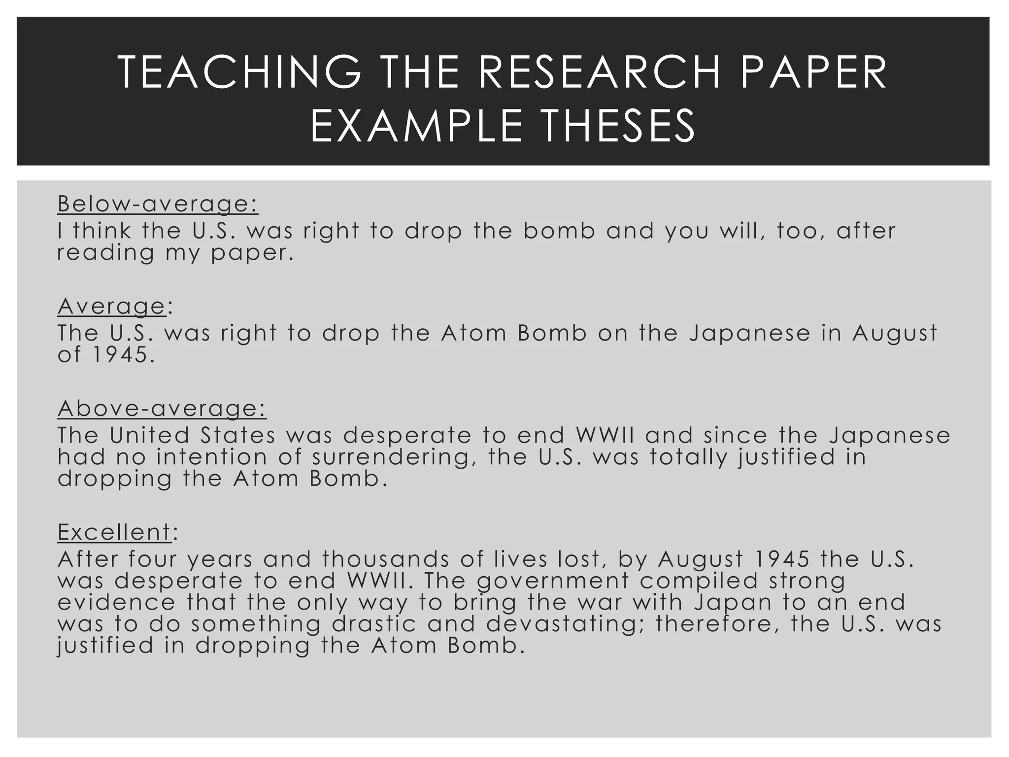 Resurrecting the Research Paper to Prepare Our Students for College | PPT