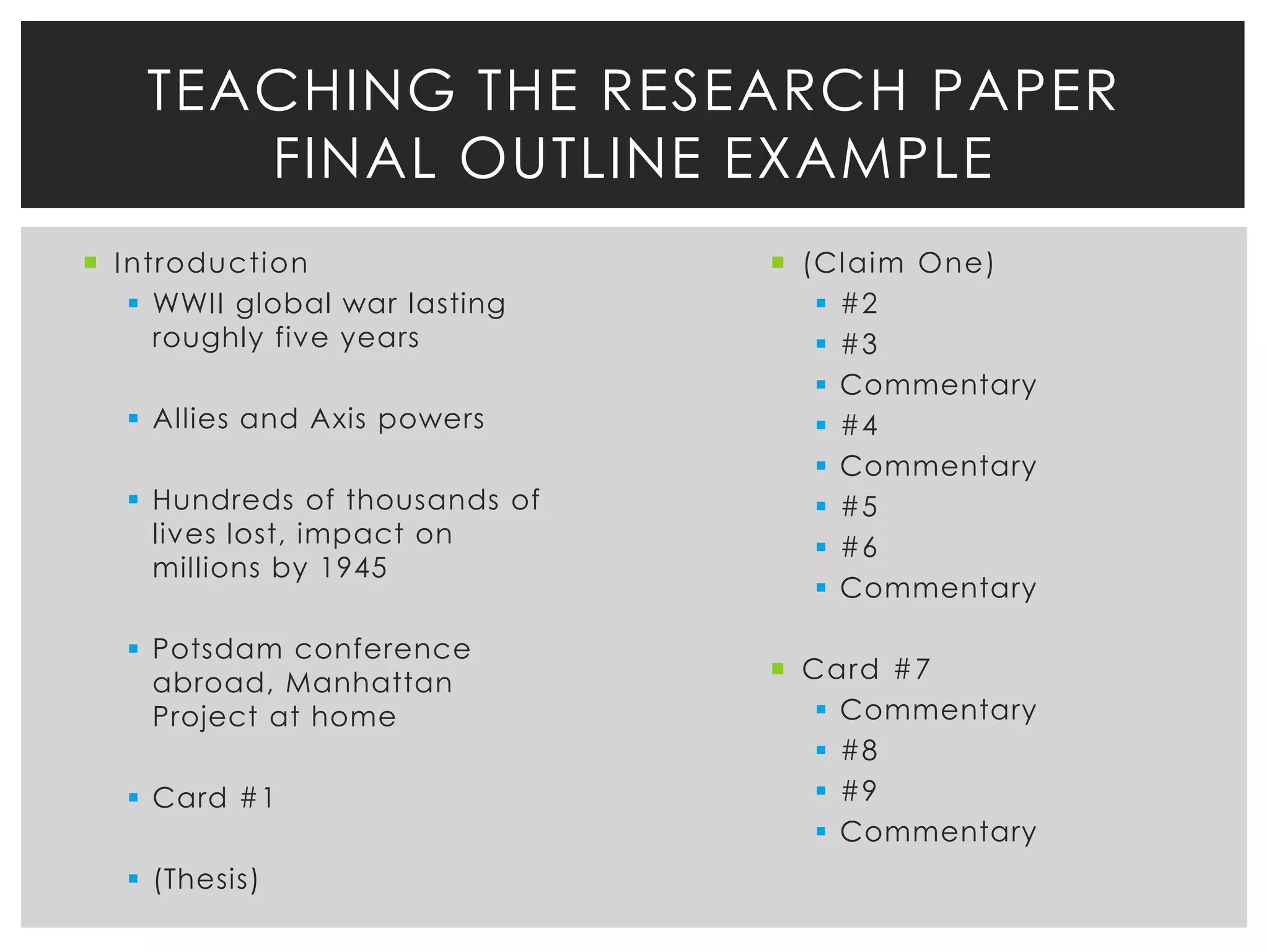 Resurrecting the Research Paper to Prepare Our Students for College | PPT