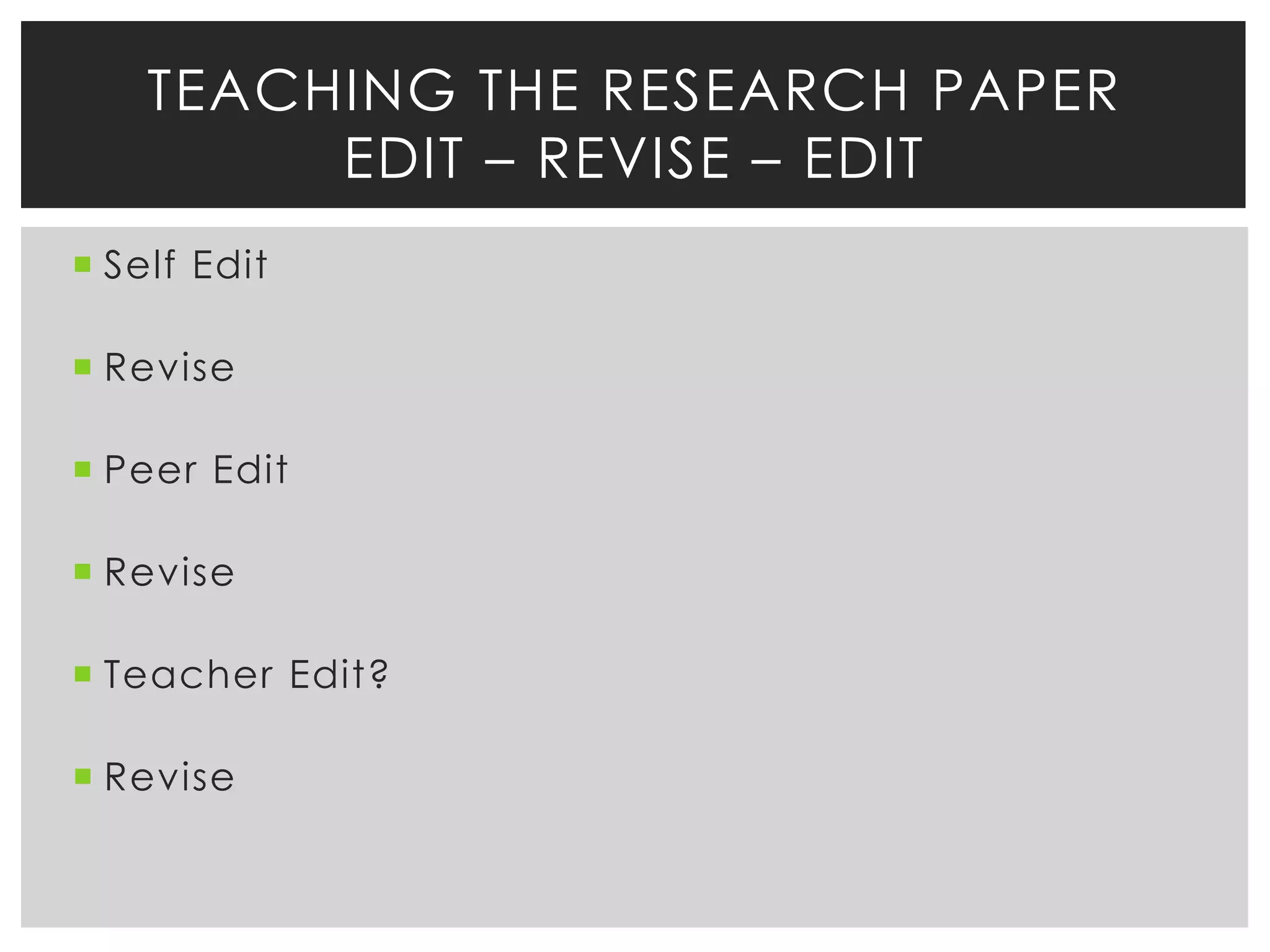 Resurrecting the Research Paper to Prepare Our Students for College | PPT