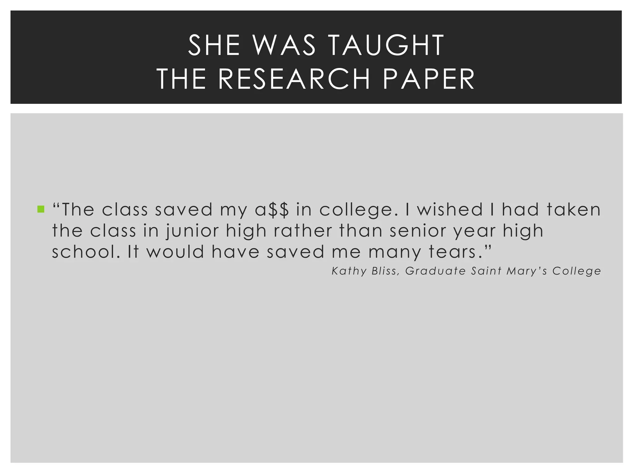 Resurrecting the Research Paper to Prepare Our Students for College