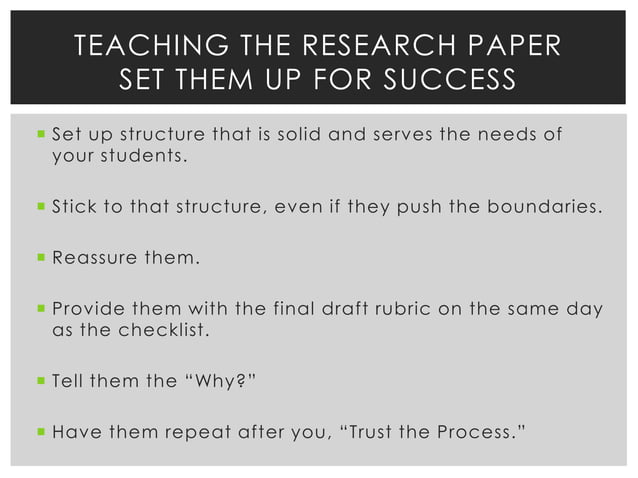 Resurrecting the Research Paper to Prepare Our Students for College | PPT