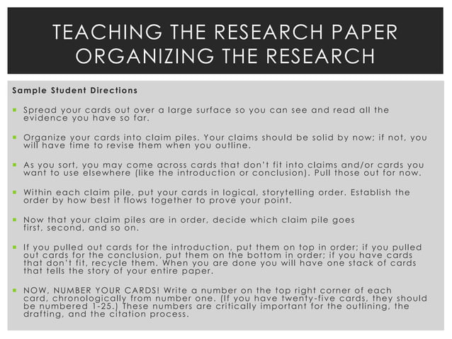 Resurrecting the Research Paper to Prepare Our Students for College | PPT