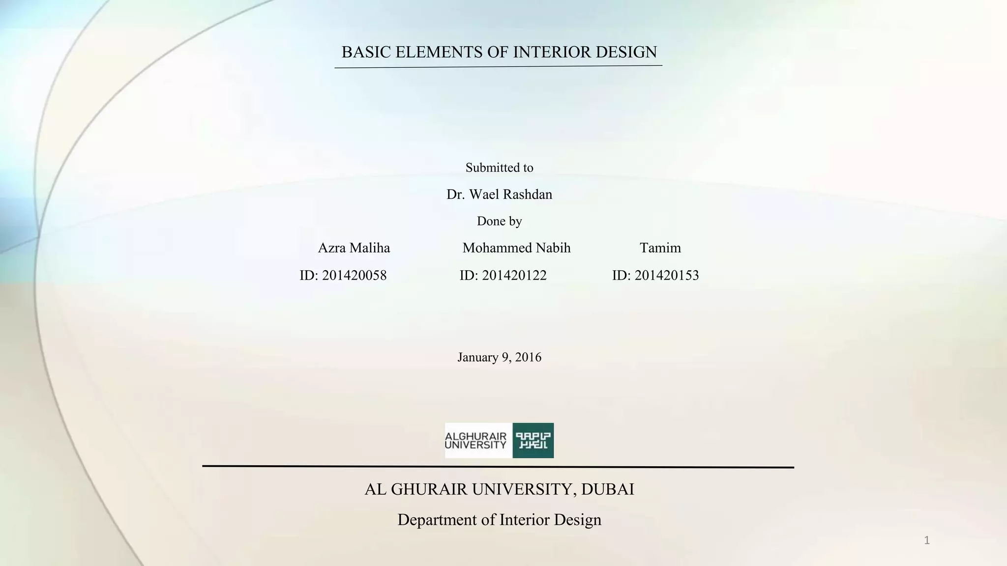 Elements of Interior Design | PPTX