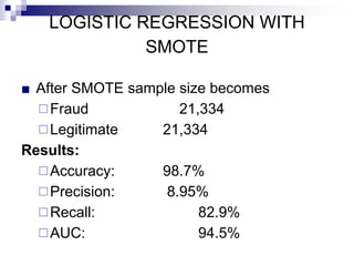 Credit Card Fraudulent Transaction Detection Research Paper | PPTX