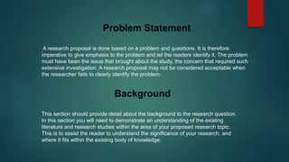 steps in research proposal or aspect of research proposal | PPT