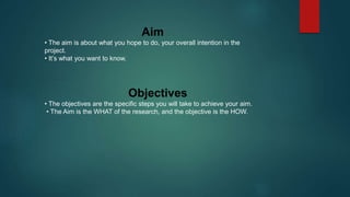 steps in research proposal or aspect of research proposal | PPTX