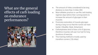 Carb Loading and Energy in Endurance Performance Sports | PPTX