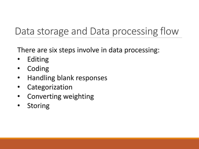 Data processing and analysis | PPTX | Data Storage and Warehousing ...