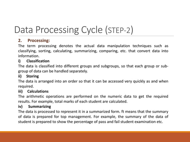 Data processing and analysis | PPTX | Data Storage and Warehousing | Computing