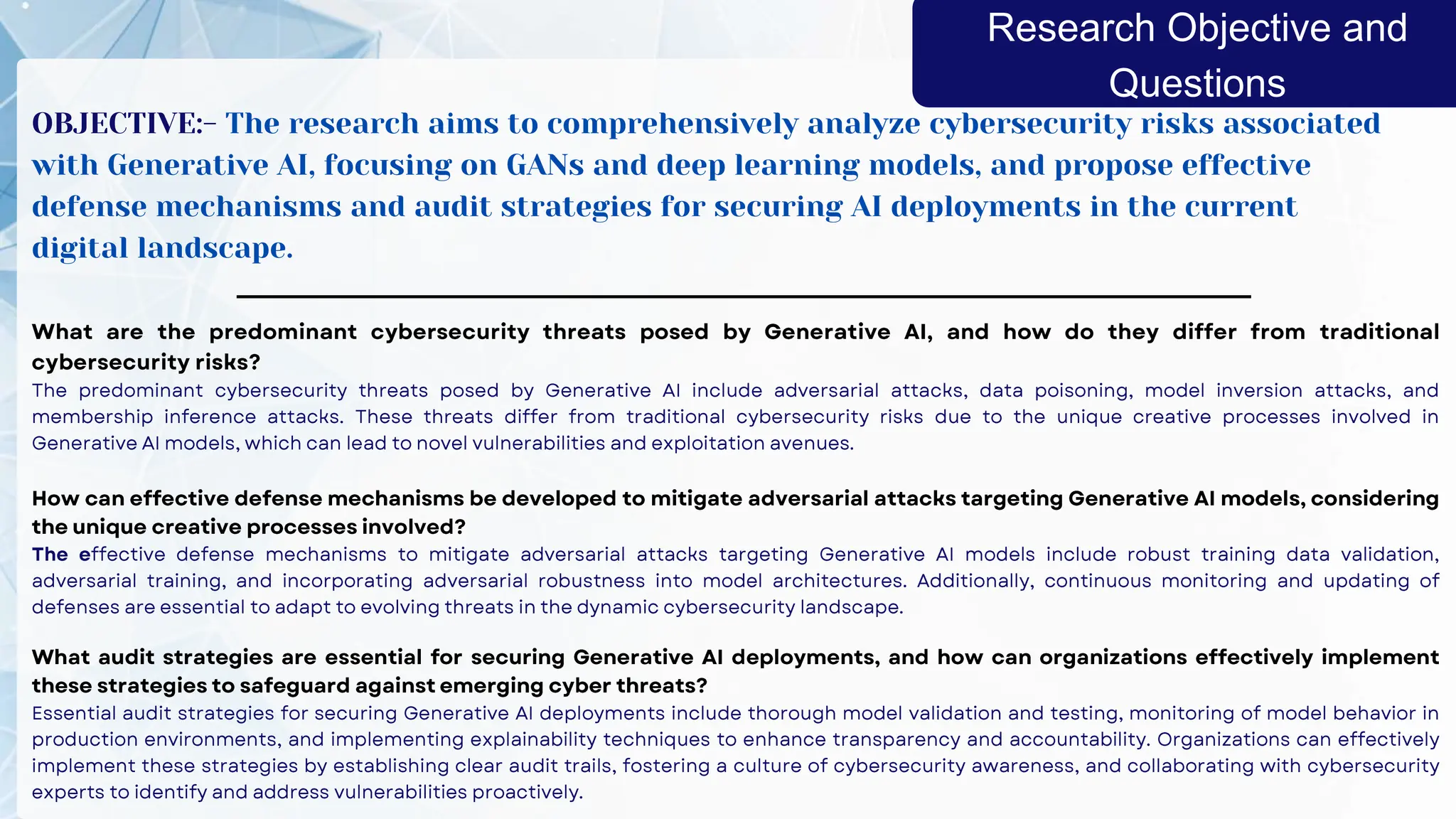 Mitigating Cybersecurity Risks In Generative Artificial Intelligence Ppt