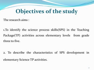 Analysis of Elementary Science Teaching Package Activities in ...