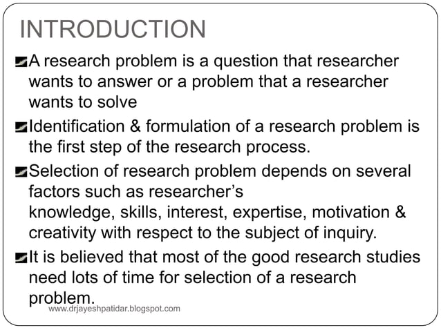 Research problem | PPSX