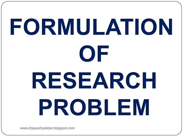 Research problem | PPSX