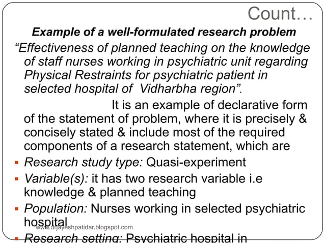 Research problem | PPSX