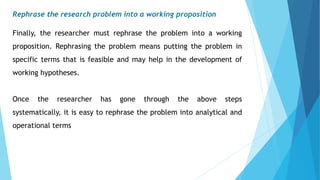 Defining a Research Problem_Dr.Balamurugan.pptx | Science