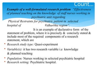 Research problem identification ,Nursing Research | PPTX