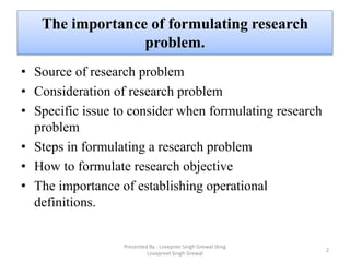 Research problem, | PPTX