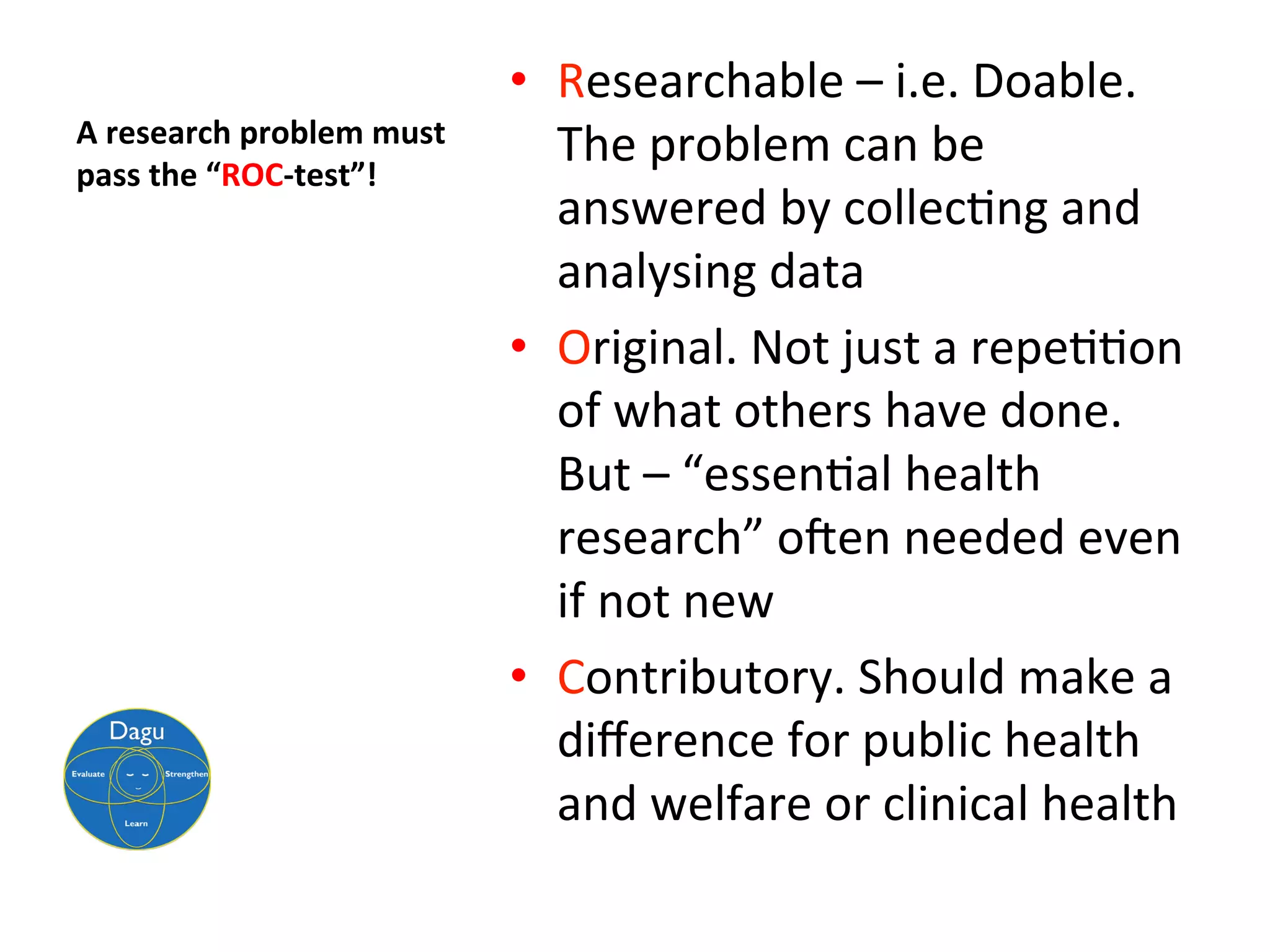 Research problem formulation - Jan 2017 | PPT