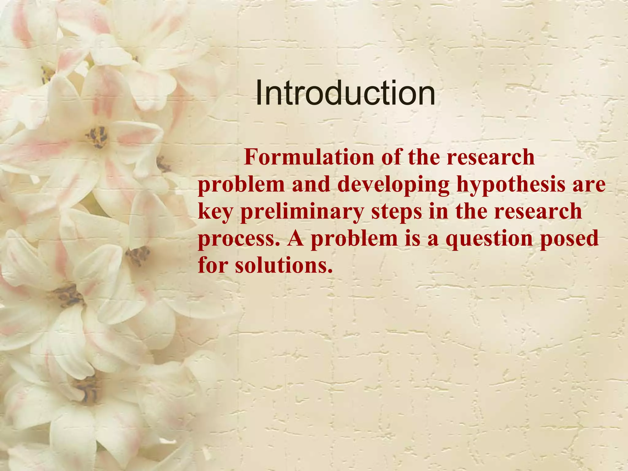 Research problem, hypothesis & conceptual framework | PPT