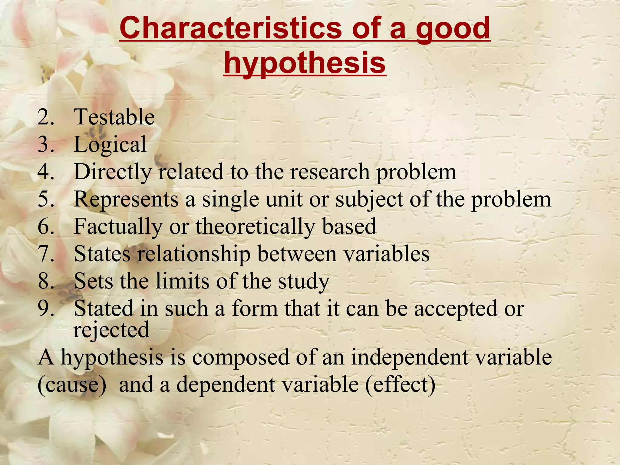 Research problem, hypothesis & conceptual framework | PPT
