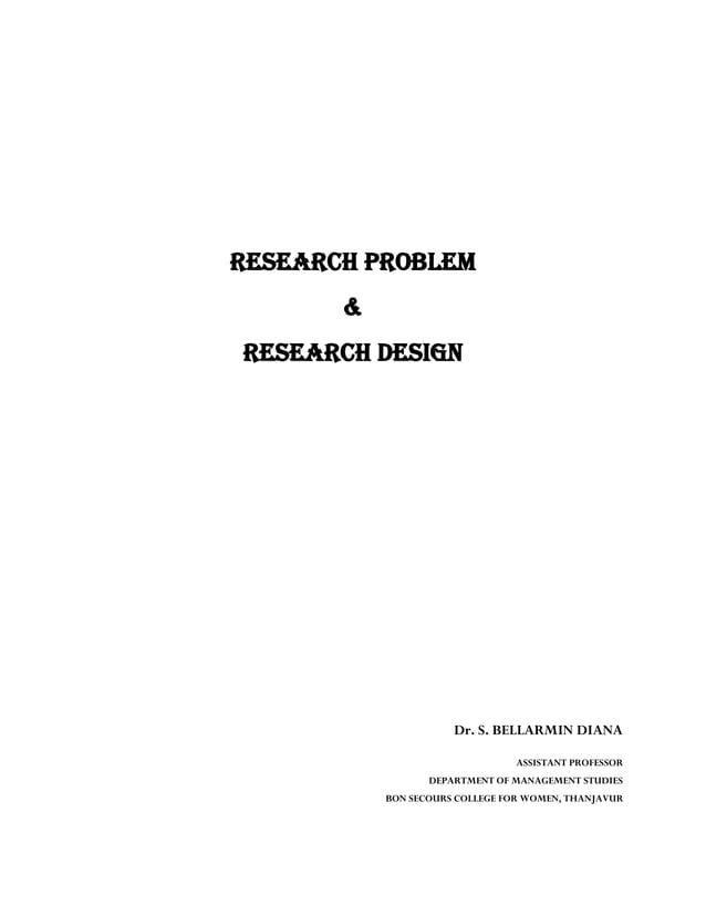 Research problem & research design | PDF