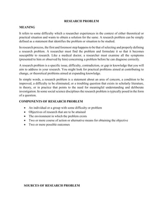 Research problem & research design | PDF