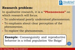 Research problems in qualitative research | PPTX