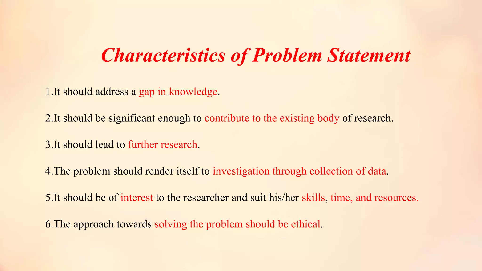 Research problem statement | PPTX