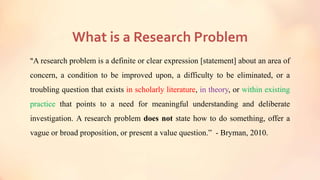 Research problem statement | PPTX | Educational Assessment | Education