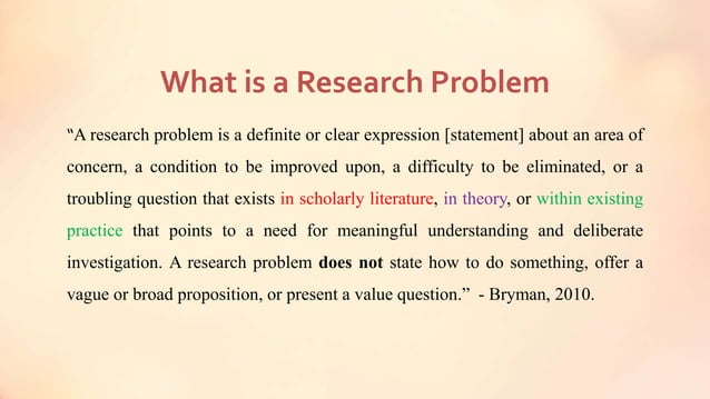 Research problem statement | PPTX | Educational Assessment | Education