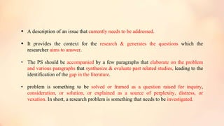 Research problem statement | PPTX