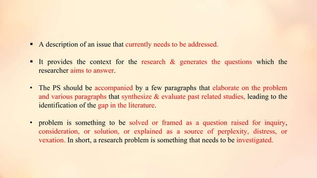 Research problem statement | PPTX | Educational Assessment | Education