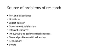 RESEARCH PROBLEM unit 3 part 1.pptx | Education