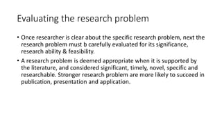RESEARCH PROBLEM unit 3 part 1.pptx | Education