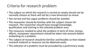 RESEARCH PROBLEM unit 3 part 1.pptx | Education