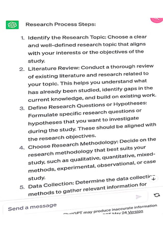research process types of research and role | PDF