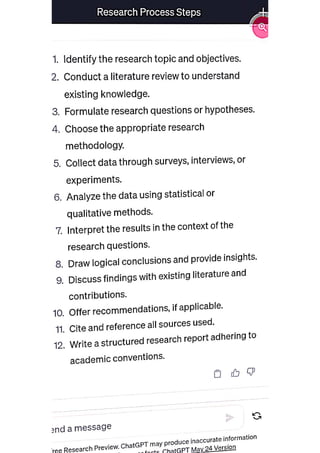 research process types of research and role | PDF