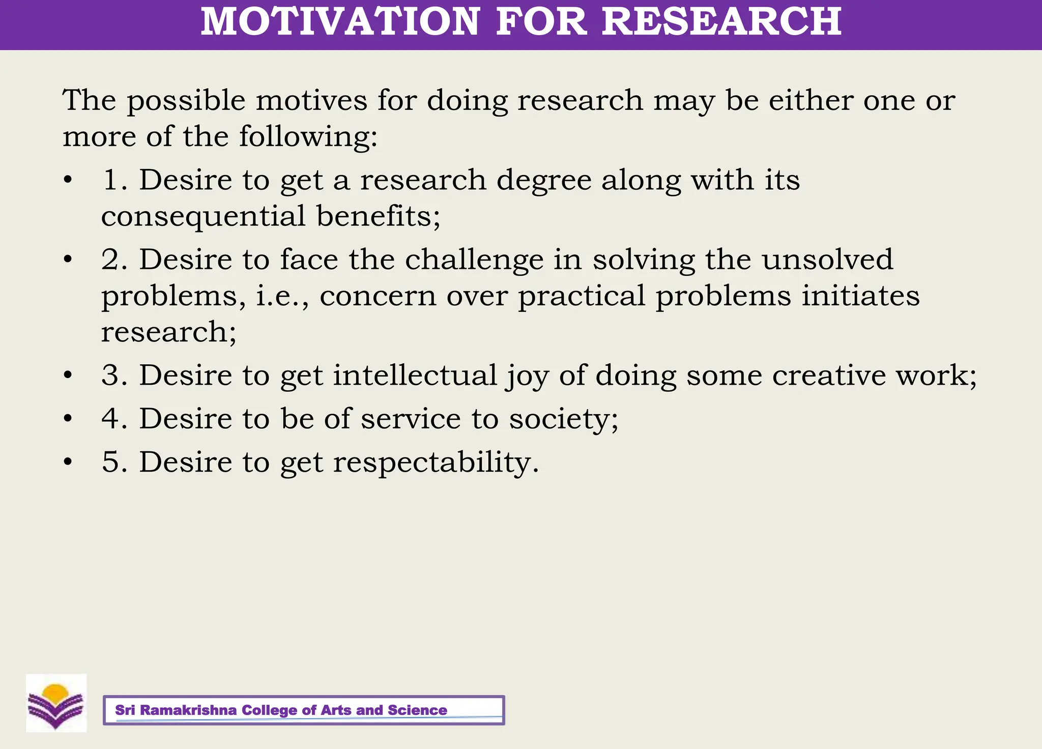 Research Process and Motivation for research | PPTX