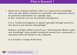 Research Process and Motivation for research | PPTX