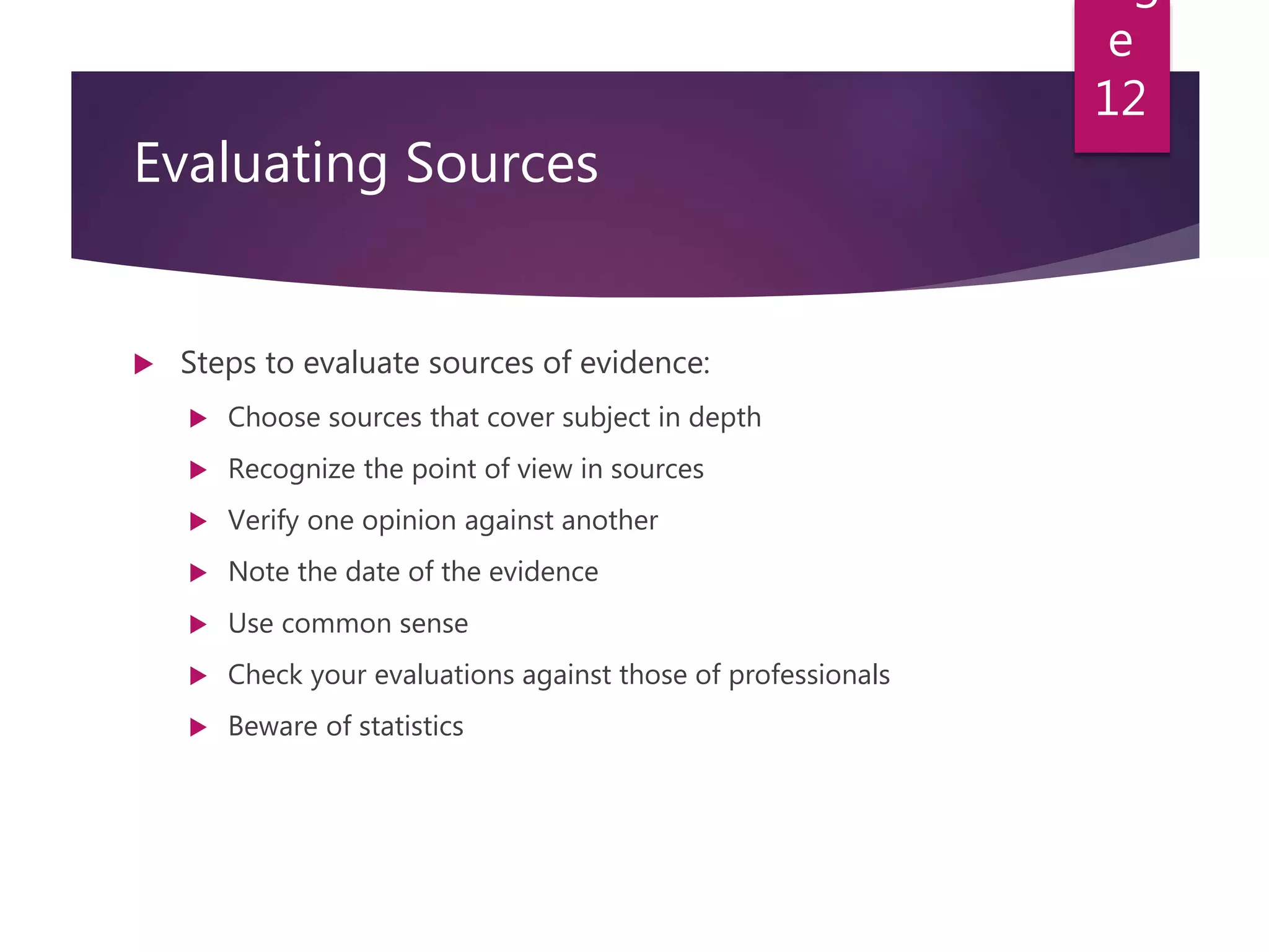 Research Process: Selecting and Evaluating Sources | PPTX Research Process: Selecting and Evaluating Sources | PPTX