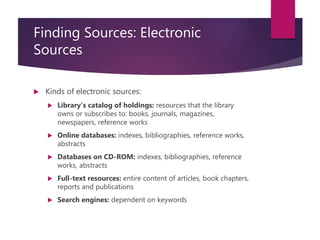 Research Process: Selecting and Evaluating Sources | PPTX | Search ...